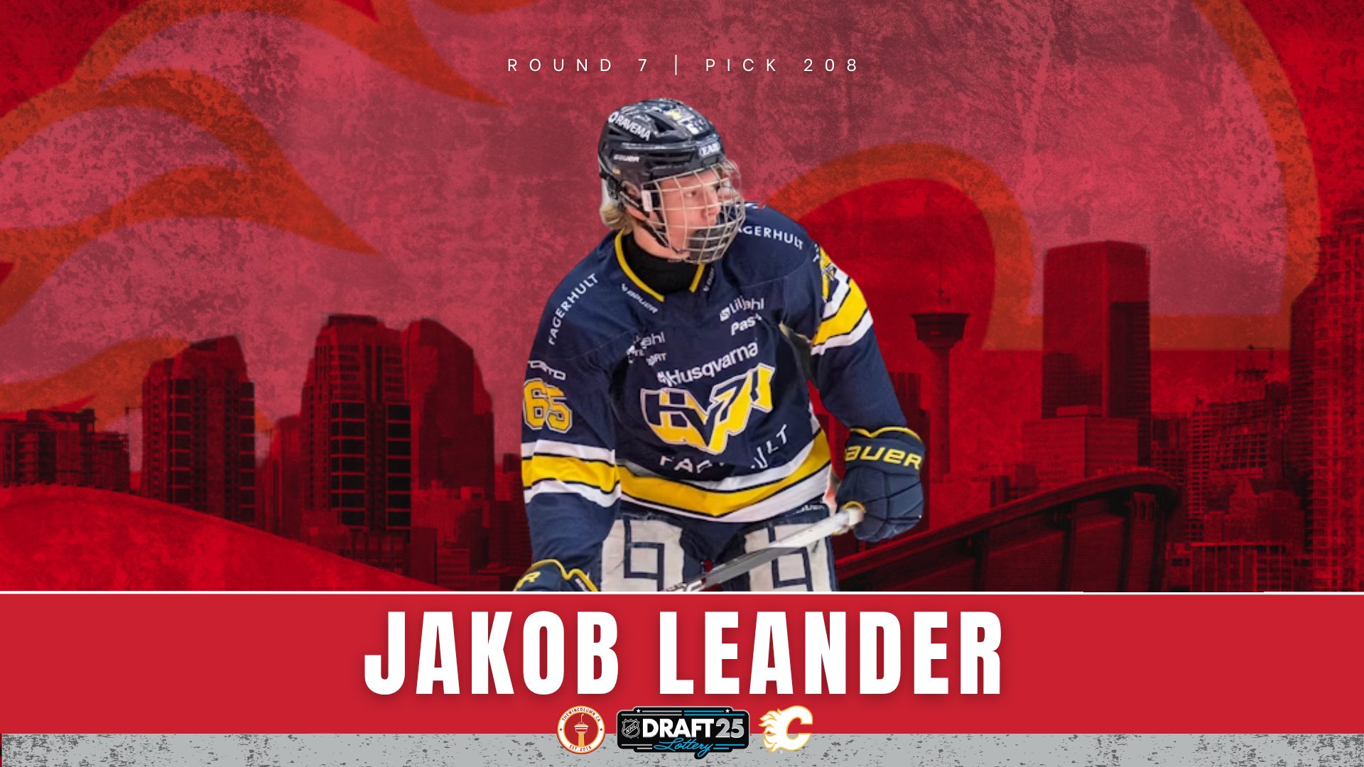 The Calgary Flames select Jakob Leander 208th overall in the 2025 NHL Draft - The Win Column